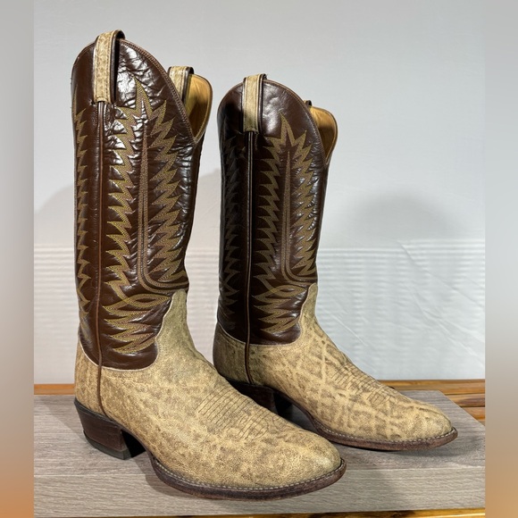 Tony Lama | Shoes | Tony Lama Vintage Elephant Mens Cowboy Boots Gold ...